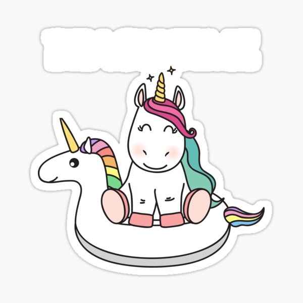 "Beach sun summer unicorn swimming pool" Sticker for Sale by emphatic ...