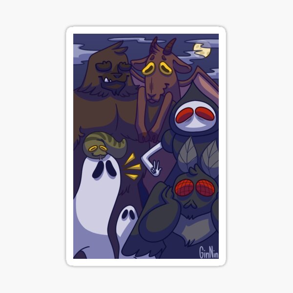 "Cryptid Group Photo" Sticker for Sale by GinNin | Redbubble