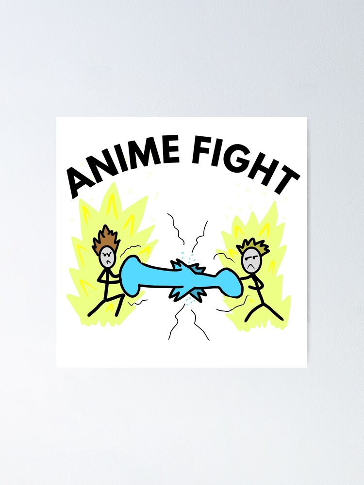 "Anime fight" Poster for Sale by phys | Redbubble
