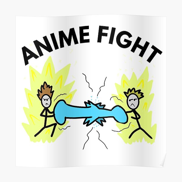 "Anime fight" Poster for Sale by phys | Redbubble