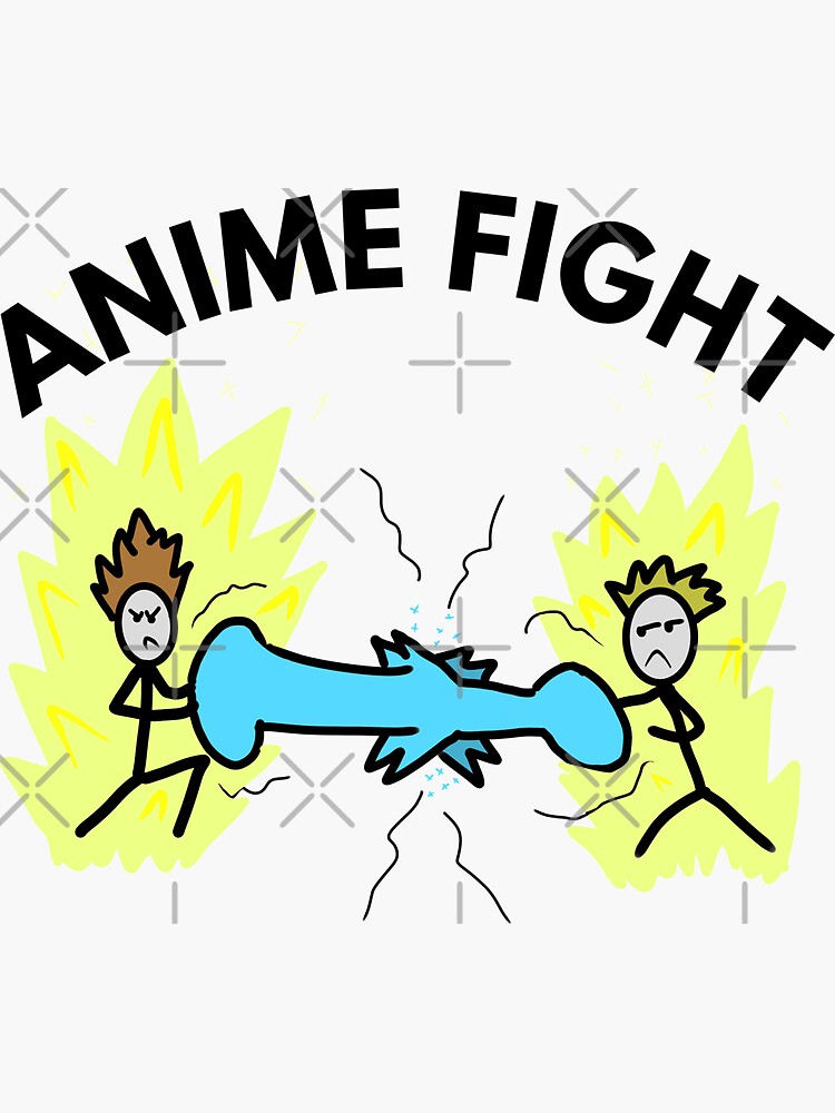 "Anime fight" Sticker by phys | Redbubble