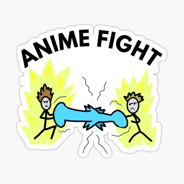 "Anime fight" Sticker by phys | Redbubble