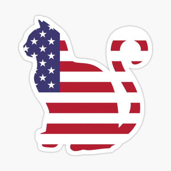 "American Flag Cat" Sticker by Bendthetrend | Redbubble