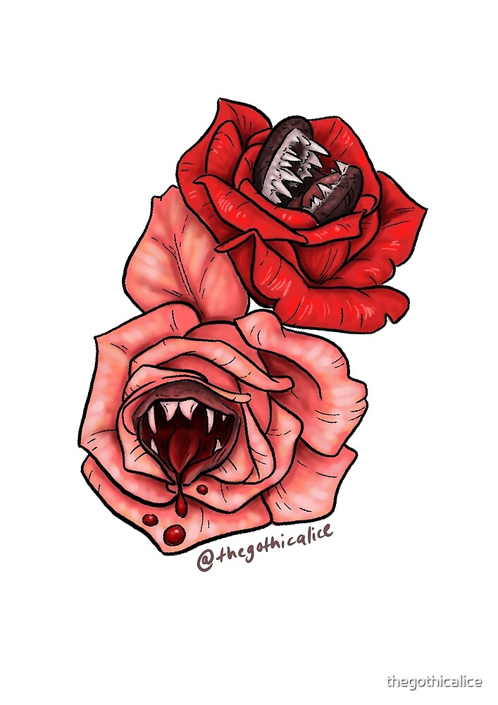 "Bat Bite Roses" by thegothicalice | Redbubble