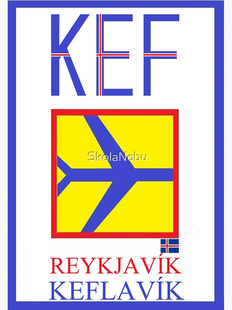 "Reykjavik-Keflavik, KEF" Sticker for Sale by SkolaNobu | Redbubble