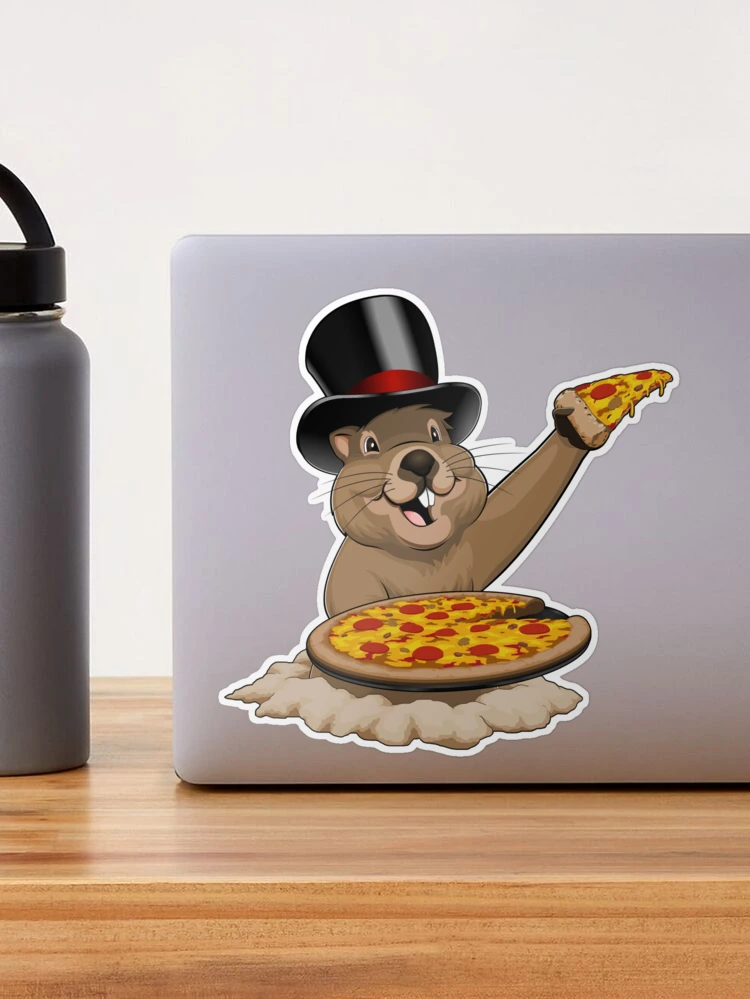 Groundhog Eating Pizza
