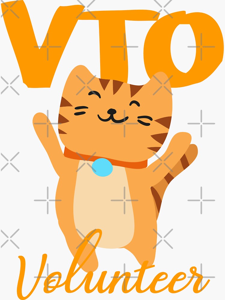 "Cat VTO Volunteer Kitty" Sticker for Sale by Swagazon | Redbubble