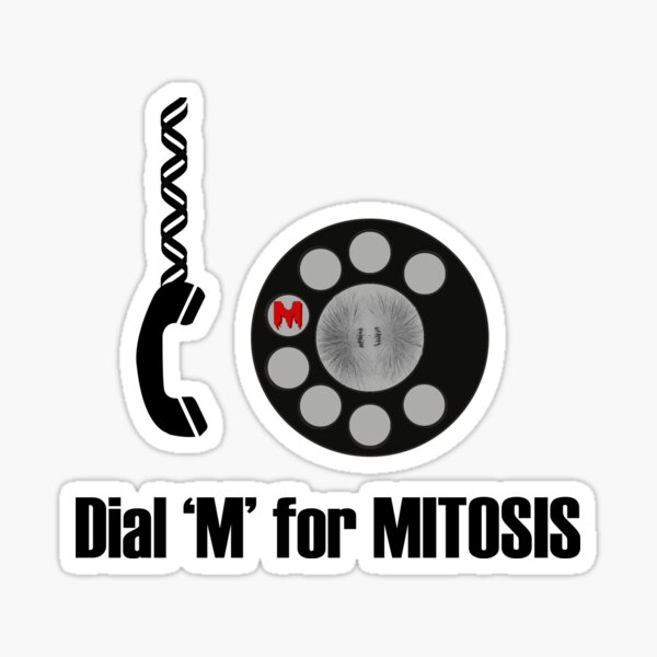 "Dial 'M' for Mitosis" Sticker by Science-is-Pun | Redbubble