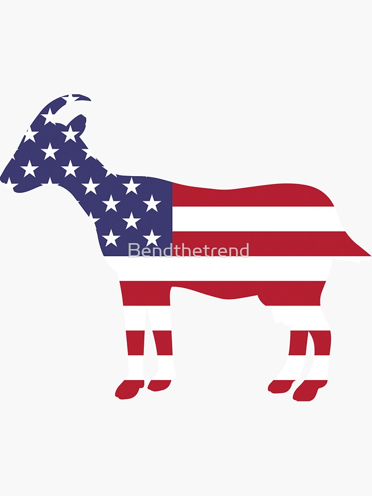 "American Flag Goat" Sticker for Sale by Bendthetrend | Redbubble