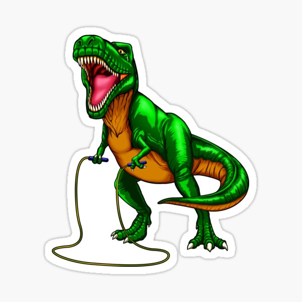"Dinosaur T Rex Jump Rope" Sticker by Bendthetrend | Redbubble
