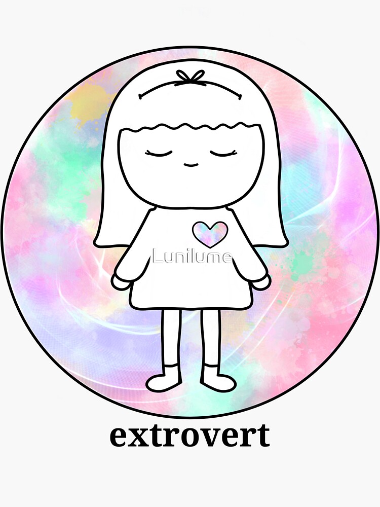 "Extrovert Girl" Sticker for Sale by Lunilume | Redbubble