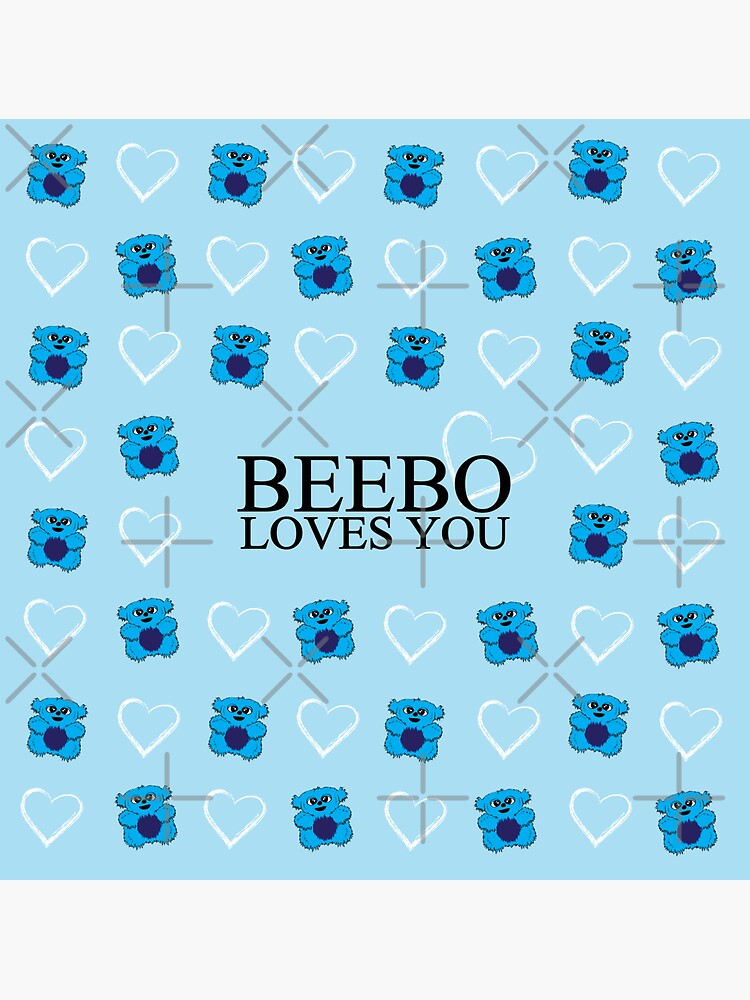 "Beebo Loves You Blue" Sticker by CatsBag | Redbubble