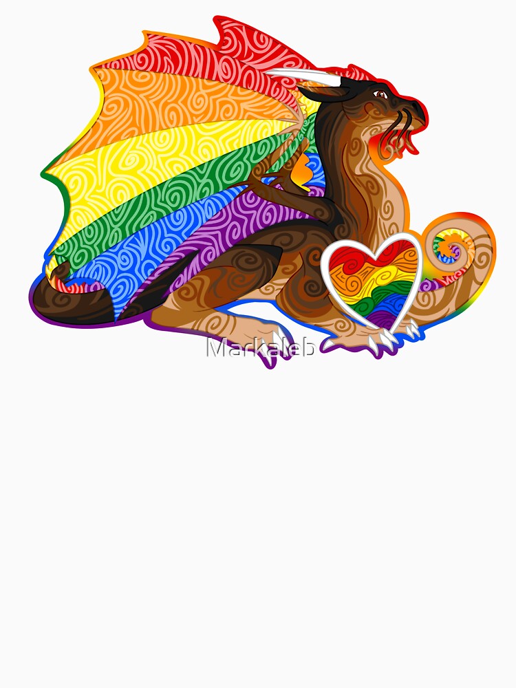 "Gay Pride Dragon" T-shirt for Sale by Markaleb | Redbubble | dragon t-shirts - gay t-shirts ...