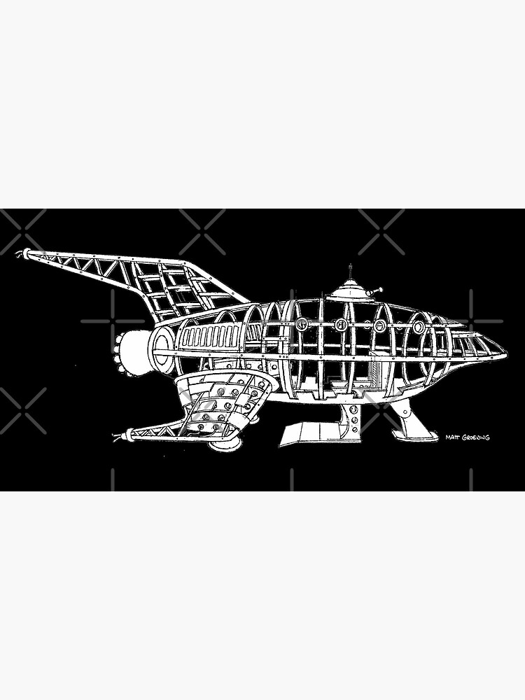 "Old Bessie U.S.S. Planet Express Ship Skeletal Blueprint" Art Print ...