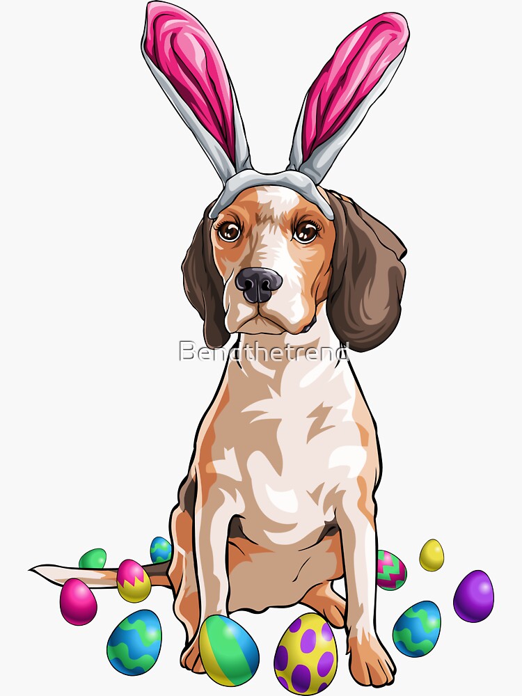 "Easter Beagle Full" Sticker by Bendthetrend | Redbubble