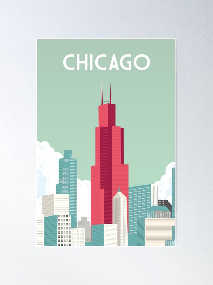 "Chicago illinois | Vintage Travel Poster |Chicago poster | City poster ...