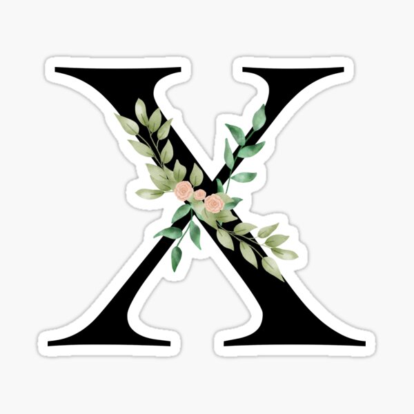 "Botanical letter X" Sticker by EllilaDesigns | Redbubble