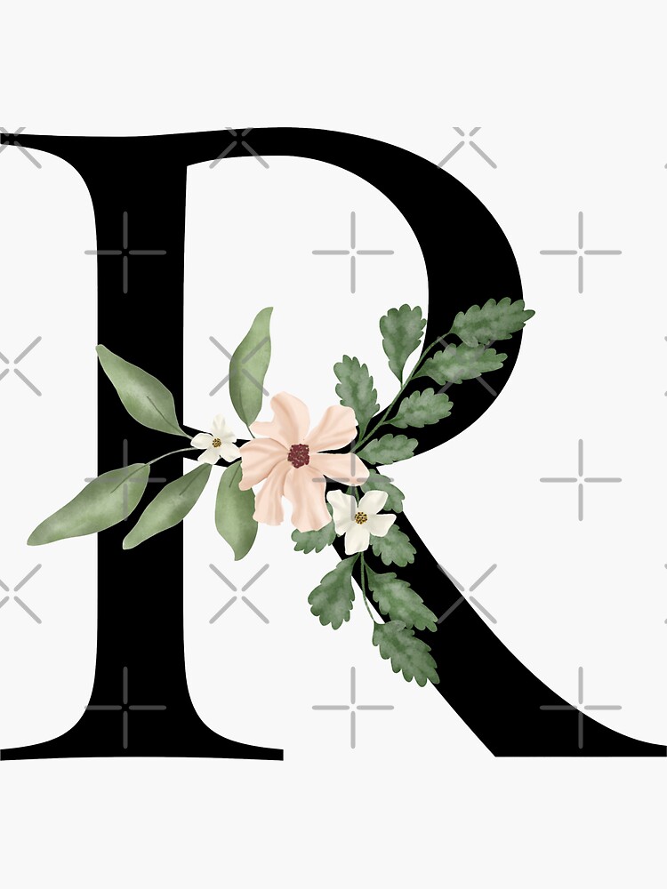 "Botanical letter R" Sticker for Sale by EllilaDesigns | Redbubble