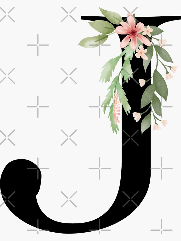 "Botanical letter J" Sticker for Sale by EllilaDesigns | Redbubble