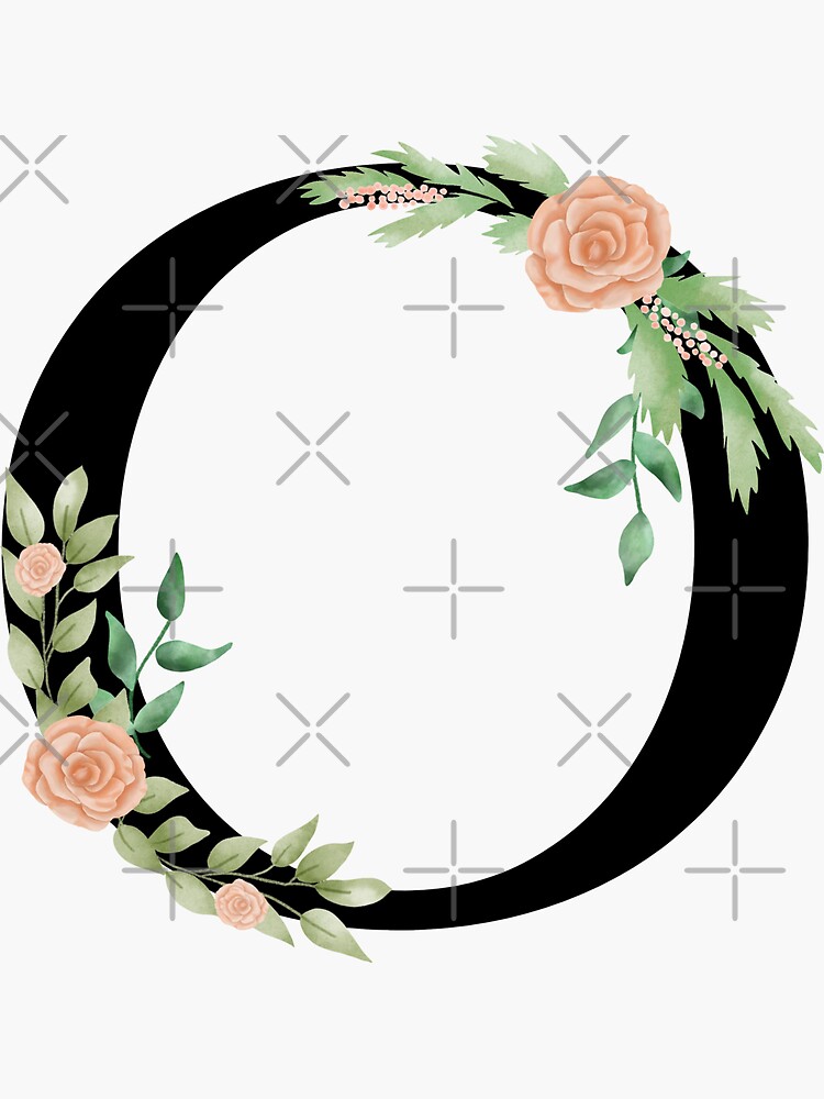 "Botanical letter O" Sticker for Sale by EllilaDesigns | Redbubble