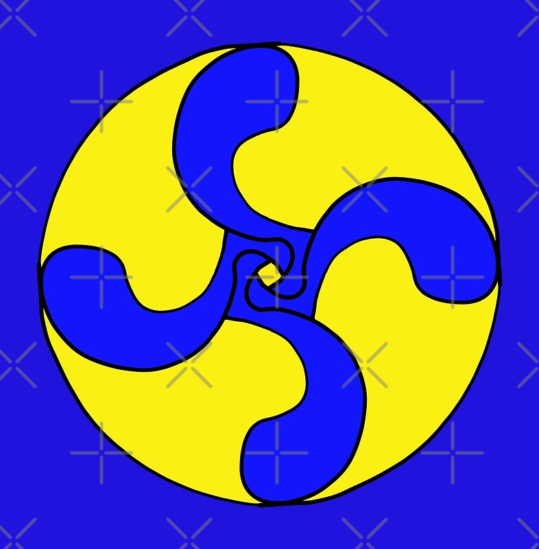 "Blue and yellow four spoke wheel" by Tony Ruther | Redbubble