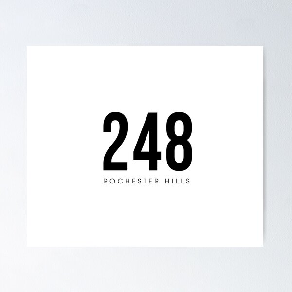 "Rochester Hills, MI - 248 Area Code" Poster for Sale by CartoCreative ...