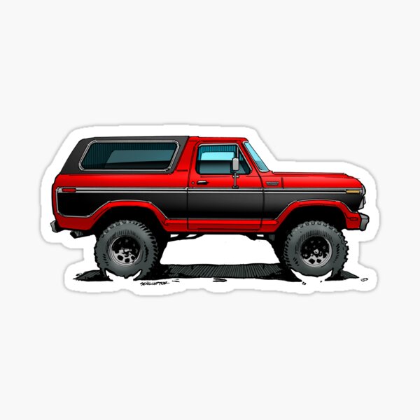 "Bronco 2 - Red Black" Sticker for Sale by robert1117 | Redbubble