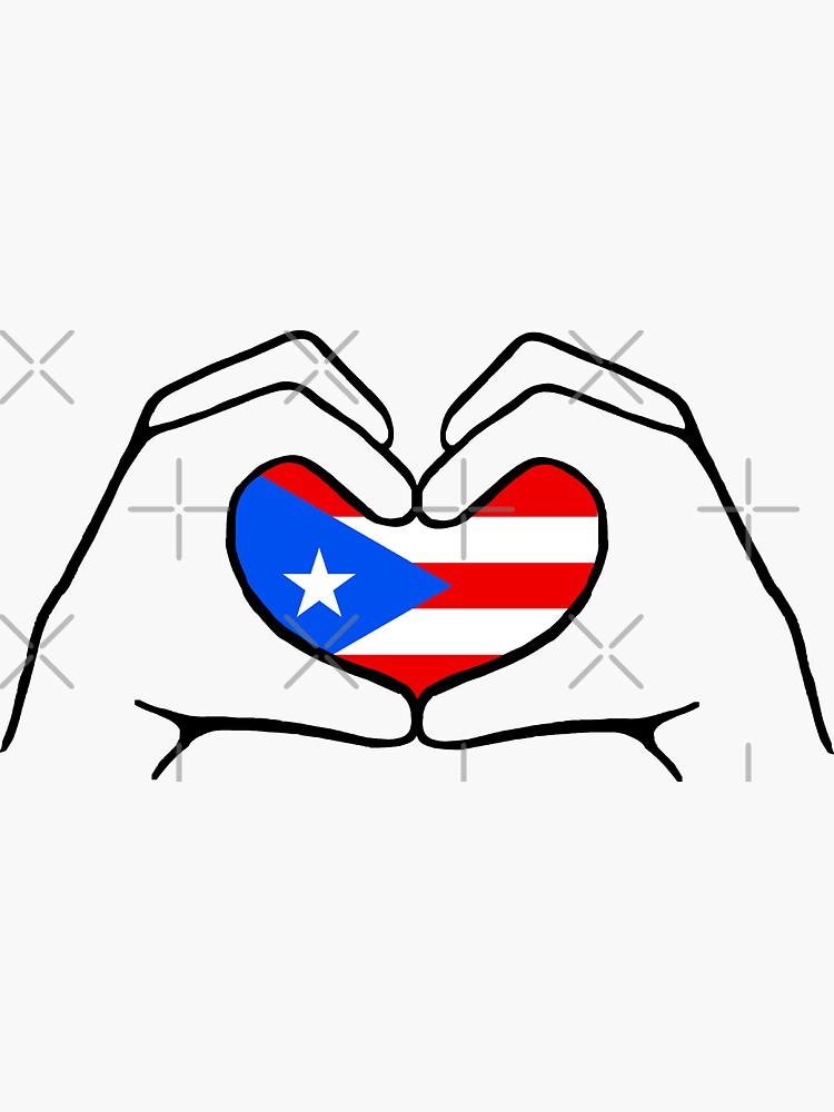 "Hands Heart Puerto Rico" Sticker for Sale by greenshoot | Redbubble