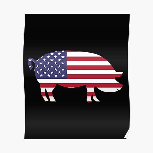 "American Flag Pig" Poster by Bendthetrend | Redbubble