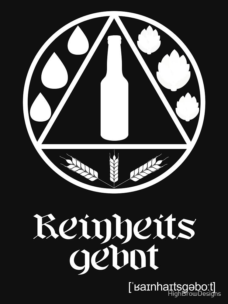 "German Beer Purity Law Reinheitsgebot White" T-shirt for Sale by ...