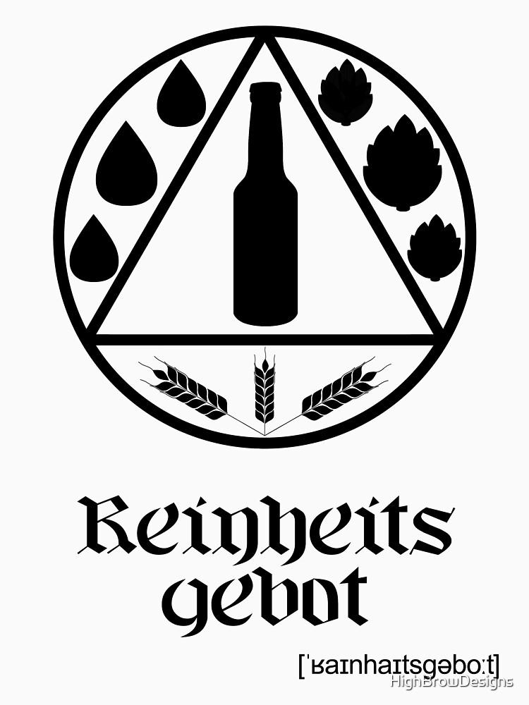 "German Beer Purity Law Reinheitsgebot Black" T-shirt by ...