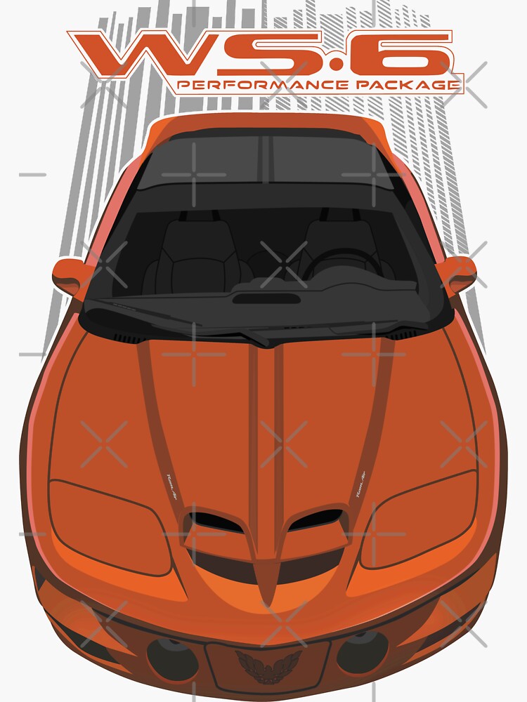 "Pontiac Trans Am WS6 4thgen - Orange" Sticker for Sale by V8social ...