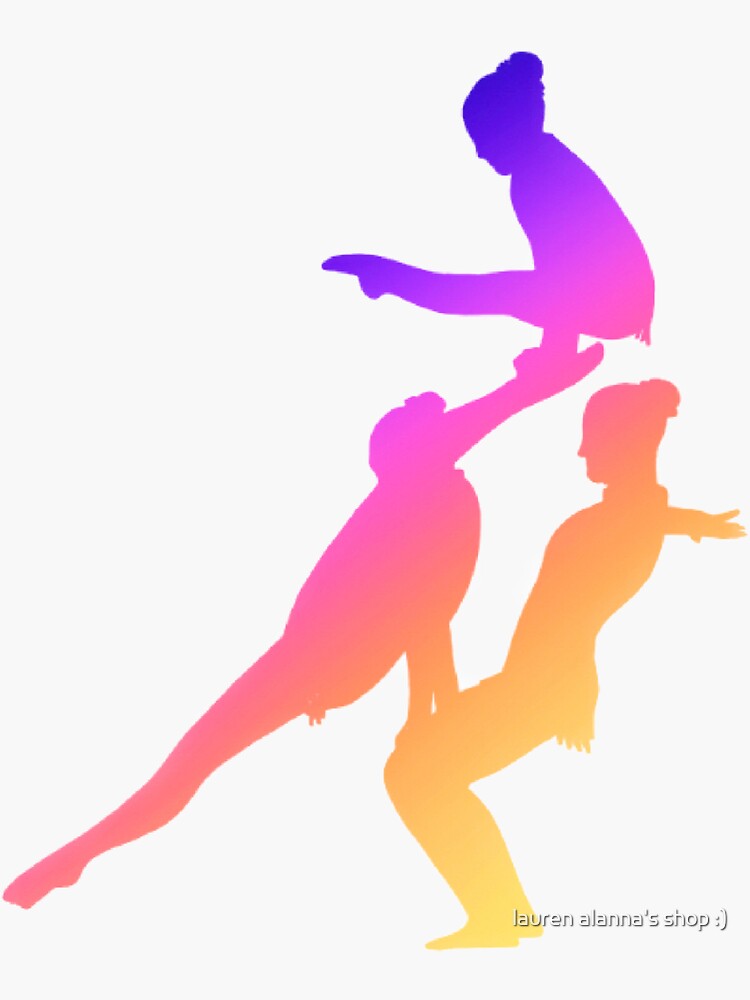 "Women’s trio doing split paper clip with straddle" Sticker by ...