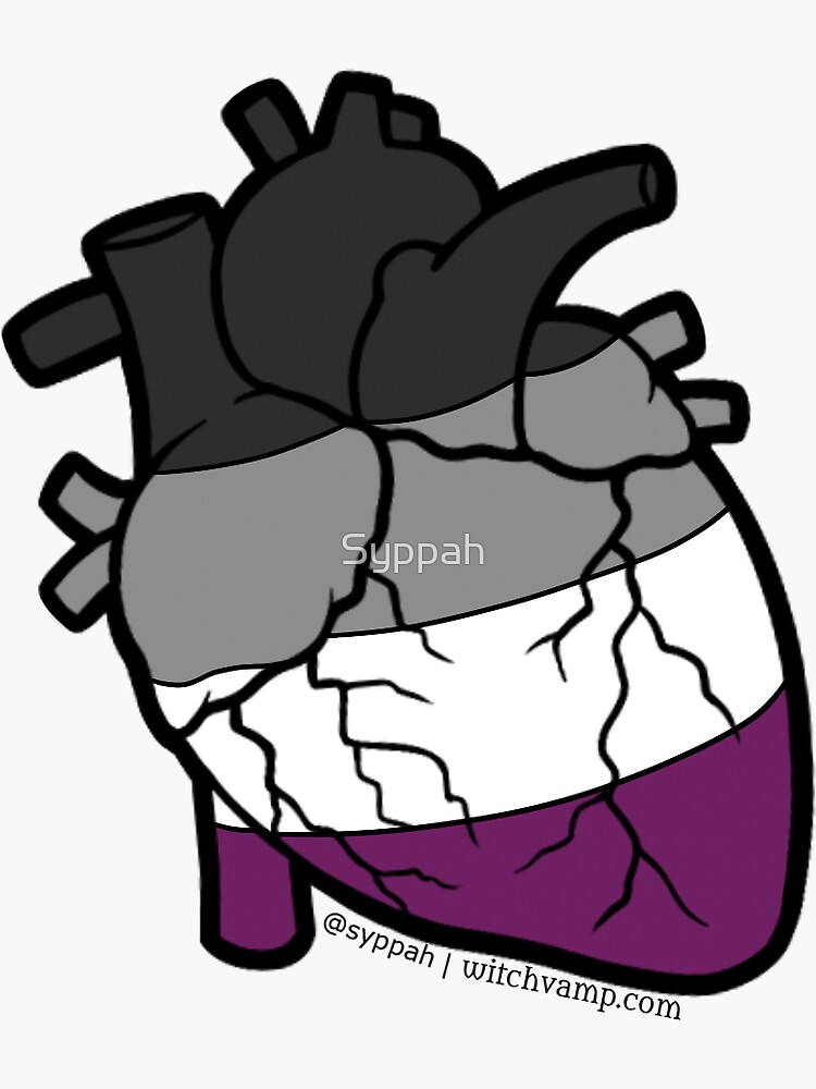 "Ace Pride Anatomical Heart" Sticker by Syppah | Redbubble