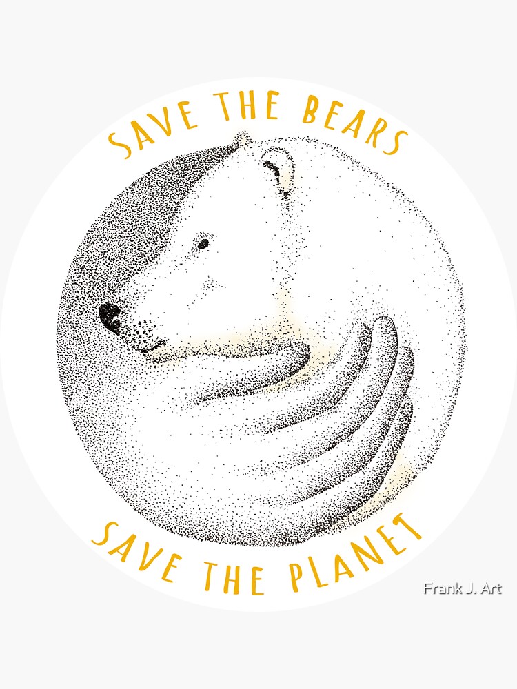 "Save the polar bears" Sticker for Sale by grillo-franko | Redbubble