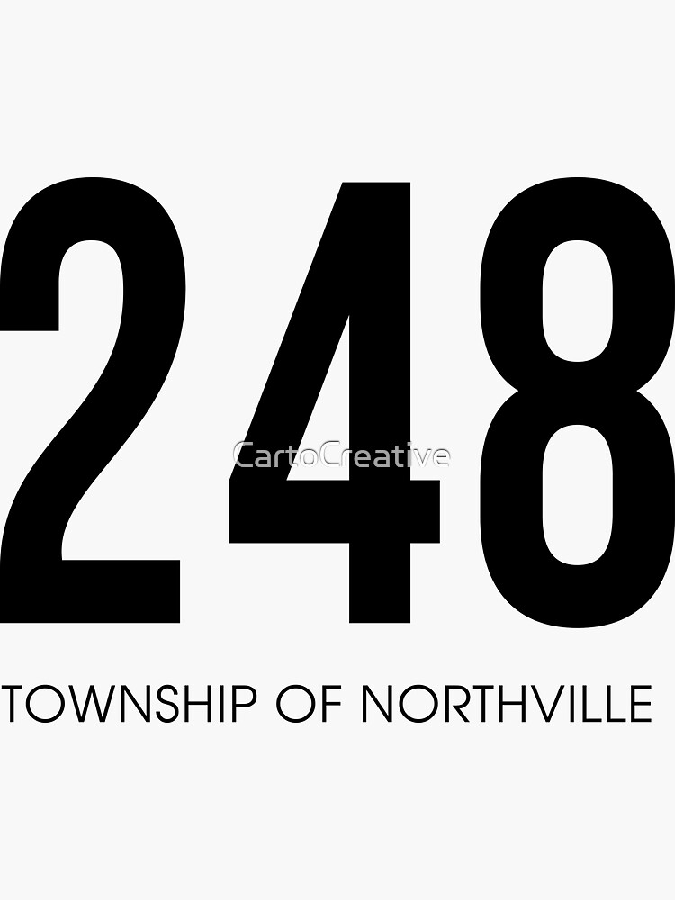 "Township of Northville, MI - 248 Area Code" Sticker for Sale by ...