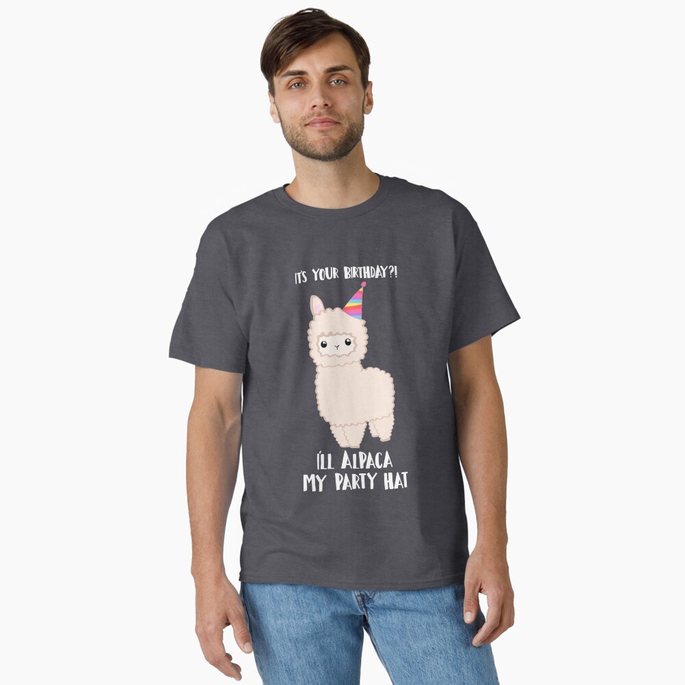 "ALPACA Birthday Shirt! Party Hat Animal Birthday Puns" Greeting Card ...