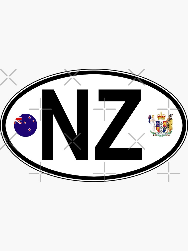"New Zealand Oval Country Code Decal" Sticker for Sale by rogue-design ...
