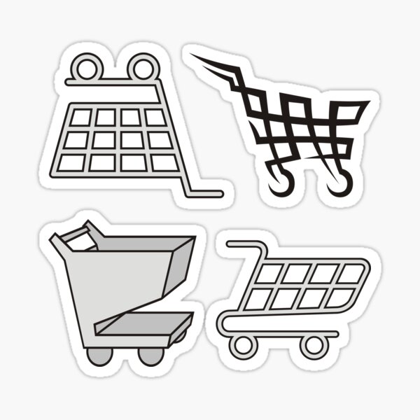 "Shopping Cart Icon Set Stickers" Sticker for Sale by sifis | Redbubble