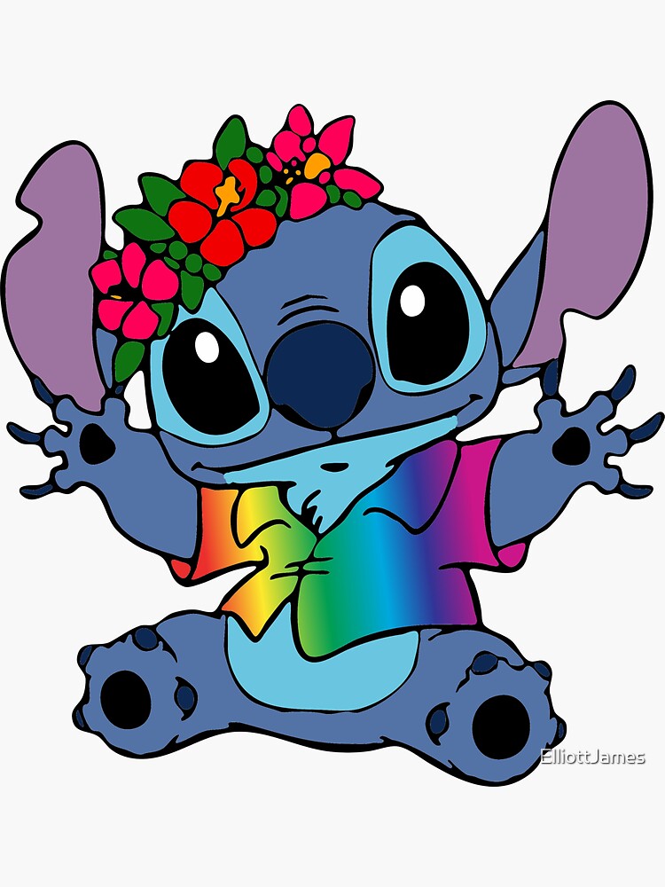 "Rainbow Shirt stitch" Sticker for Sale by ElliottJames | Redbubble