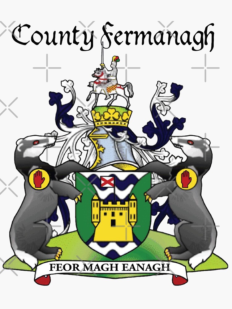 "County Fermanagh Ancient Crest" Sticker for Sale by danastuff | Redbubble