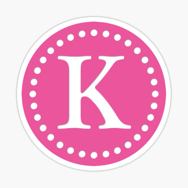 "Black and White Zebra Stripes and Polka Dots K Monogram" Sticker by ...