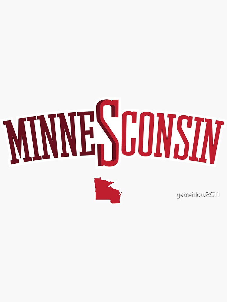 "Minnesota Wisconsin Mashup Minnesconsin Typographic" Sticker for Sale ...