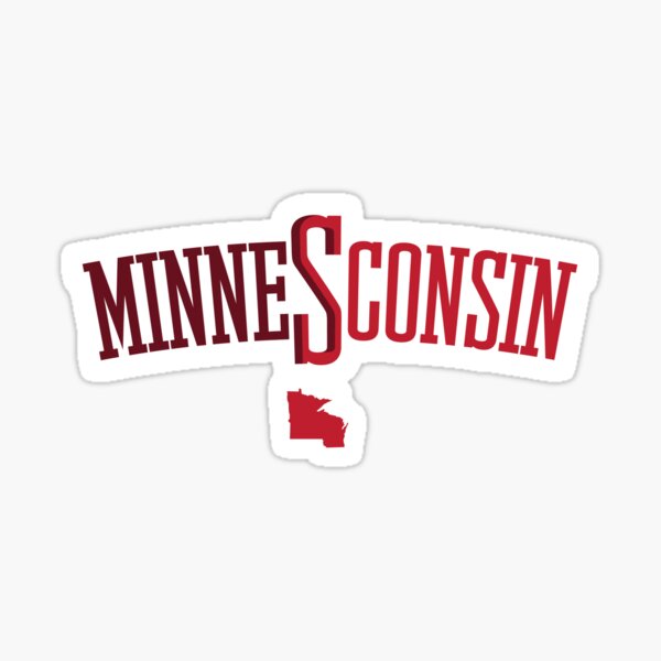 "Minnesota Wisconsin Mashup Minnesconsin Typographic" Sticker for Sale ...