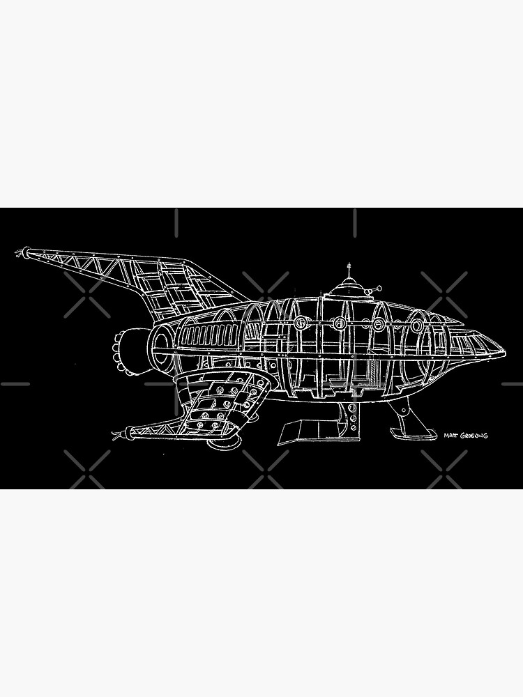 "Old Bessie U.S.S. Planet Express Ship Skeletal Blueprint" Framed Art ...