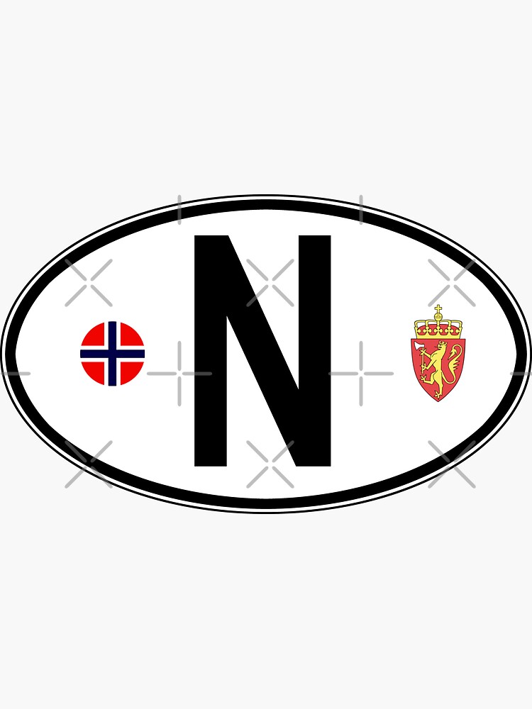 "Norway Oval Country Code Decal" Sticker for Sale by rogue-design ...