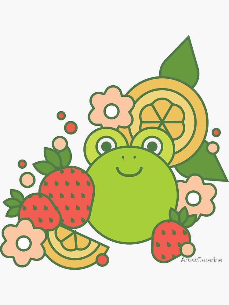 "Strawberry Frog Sticker!" Sticker by ArtistCatarina | Redbubble