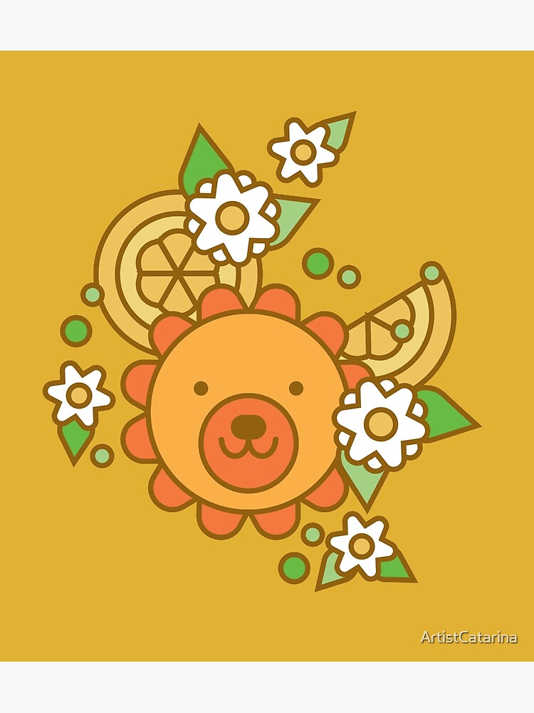 "Lemon Lion Sticker!" Poster for Sale by ArtistCatarina | Redbubble