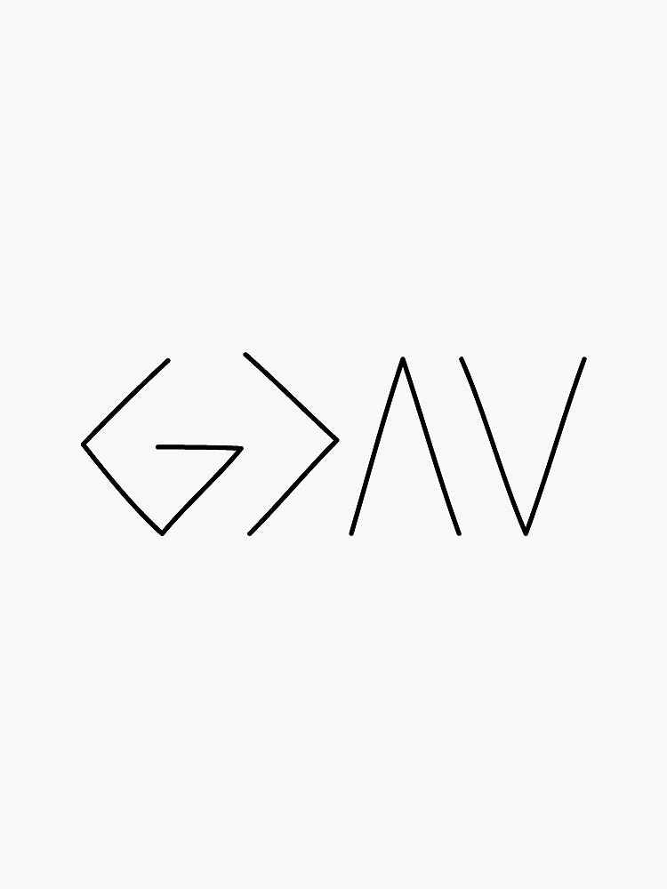 "G>^v" Sticker for Sale by shanwyr | Redbubble