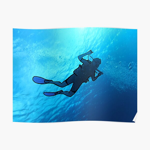 "Underwater Photography Scuba Diver Design" Poster by -doodledelle ...